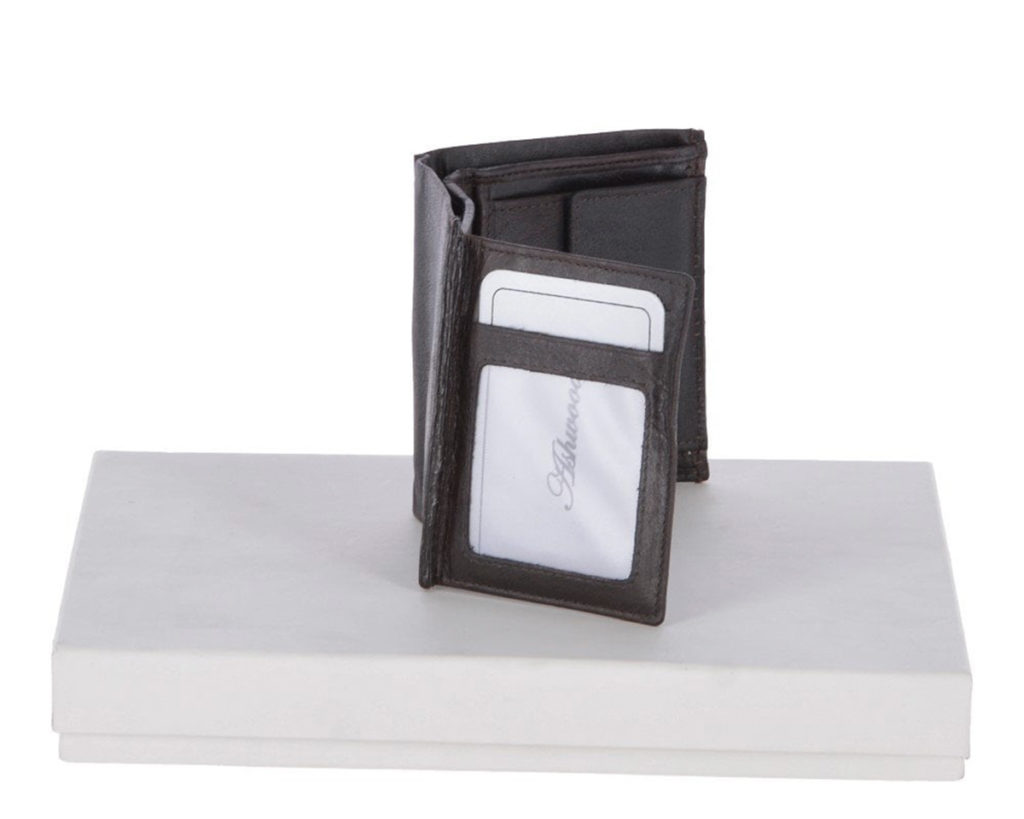 Classic 4 Card Tri-fold Antique Finish Crumble Leather Wallet / RFID ...