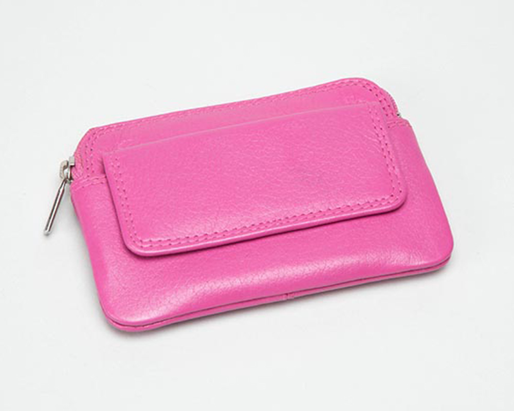 Ladies' Pink Coin Purse in Dream Leather - The Leather Locker
