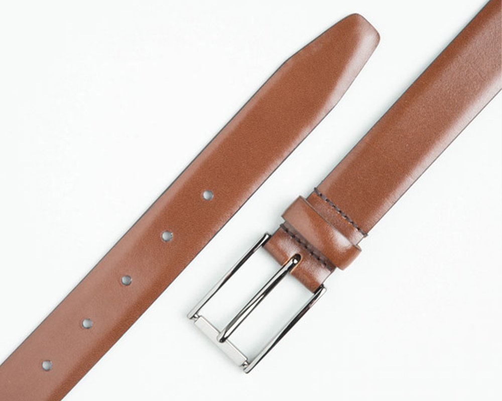Mens 30mm Tan Ibex Feather Edge Leather Belt with Gun Metal Buckle ...