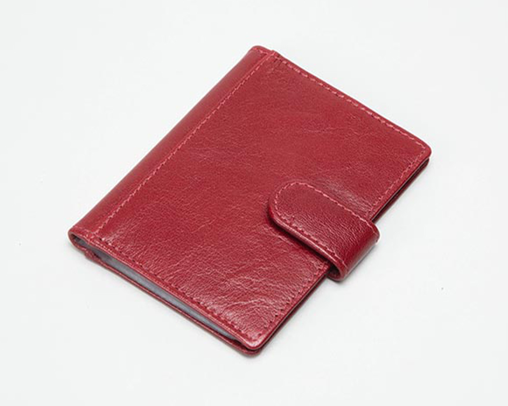 Mens Berry Ranch Leather Mens RFID-Secure Card Holder - The Leather Locker