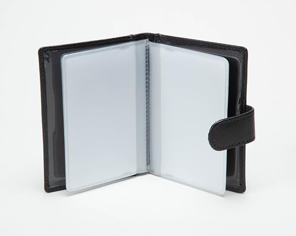 Mens Black Ranch Leather RFID-Secure Card Holder - The Leather Locker