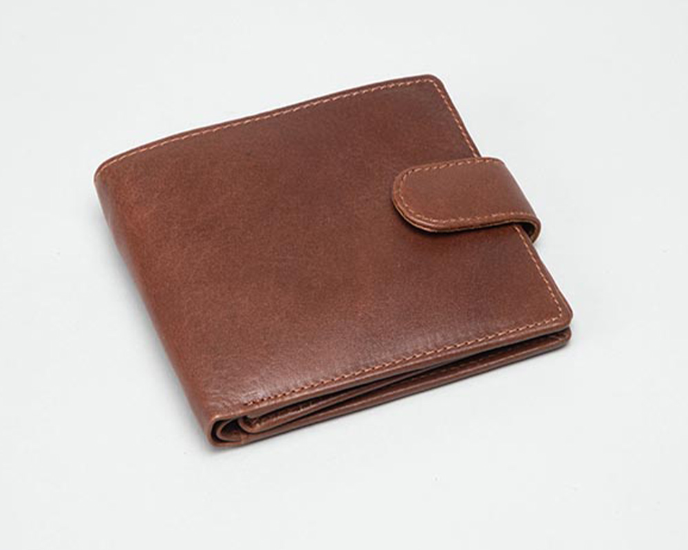 Mens Tan Colorado Leather RFID-Secure Bi-Fold Wallet - The Leather Locker